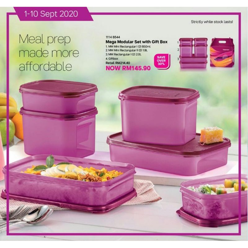 Mega Modular Set Tupperware (3 pcs) | Shopee Malaysia