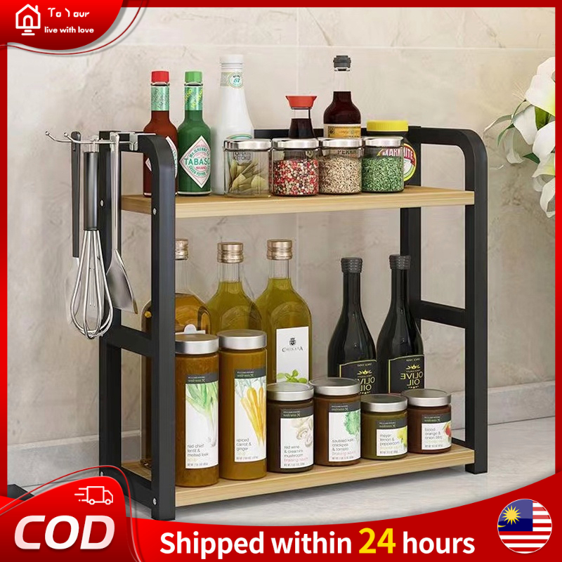 Multifunction Kitchen Spice Rack Seasoning Storage Rak Stainless Steel ...