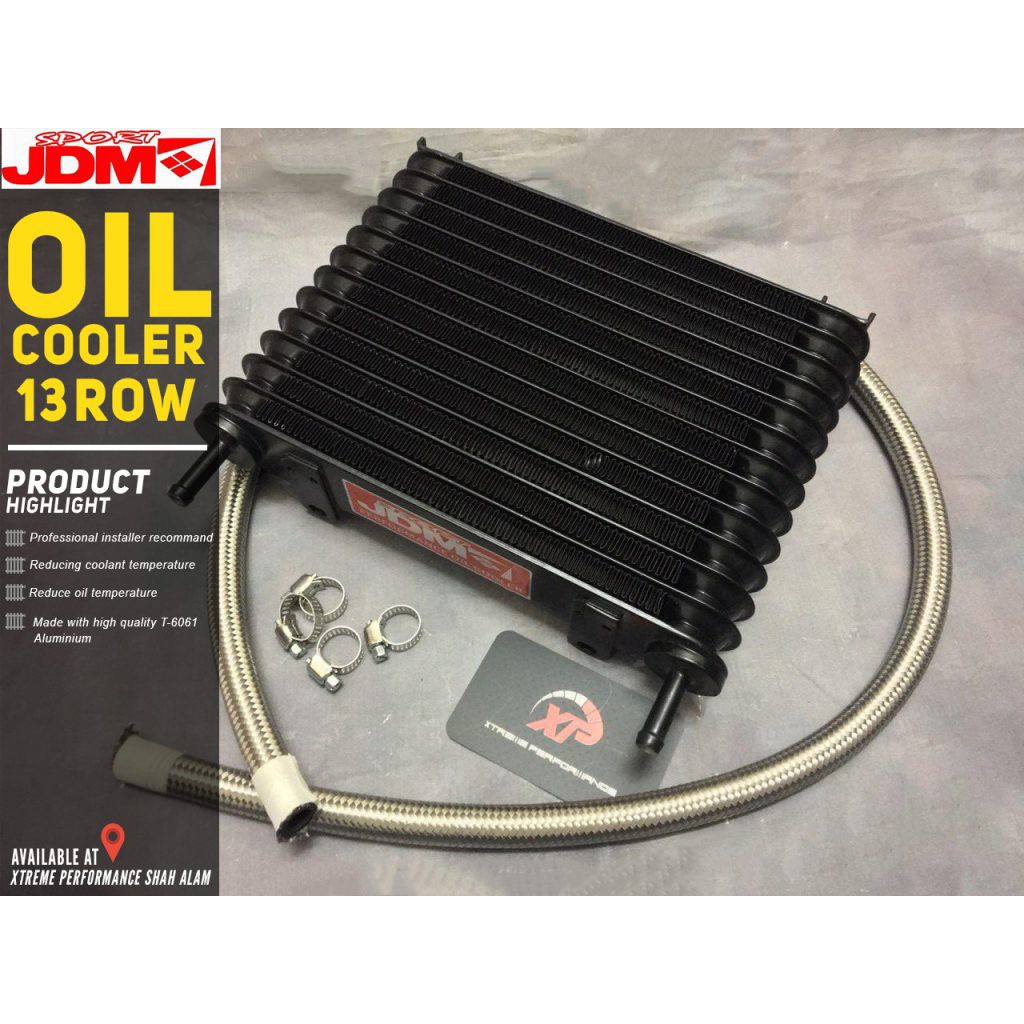 ORIGINAL READY STOCK GEARBOX OIL COOLER AUTO JDM 13 ROW BRAIDED HOSE ...