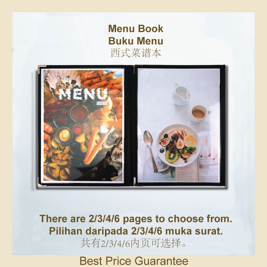 Plastic Menu Book 西式菜谱本 Buku Menu Plastik | Shopee Malaysia