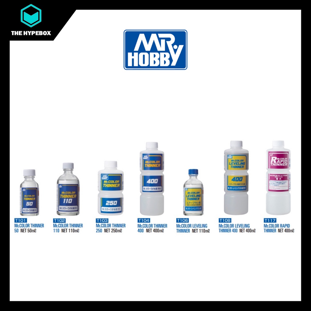 Mr Hobby - Mr Color Thinner/Leveling Thinner/Rapid Thinner T102/T103 ...