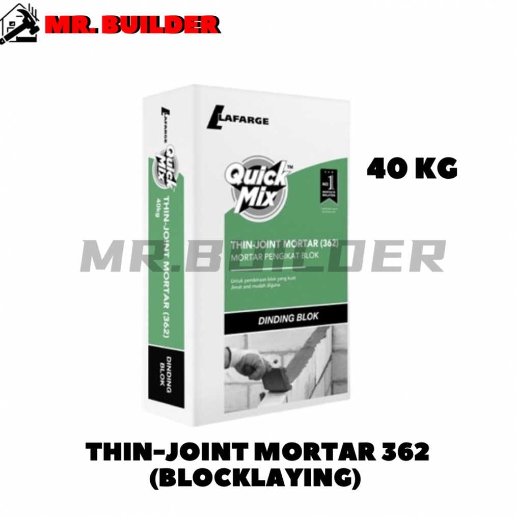 LAFARGE (40KG) QuickMix Thin Joint Mortar 362 Thin Plaster 386 ...