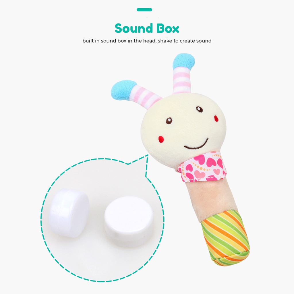 Realeos Baby Toys Infant Newborn Hand Rattle Hanging Soft Book Wrist ...