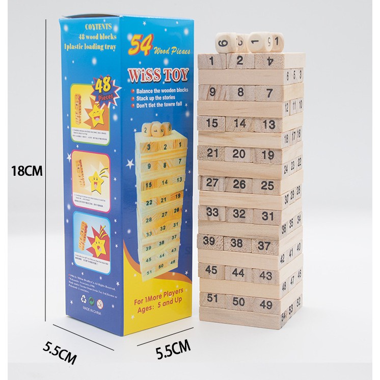 Wooden Number Stacking Block / Tower Toy FREE Dices | Shopee Malaysia