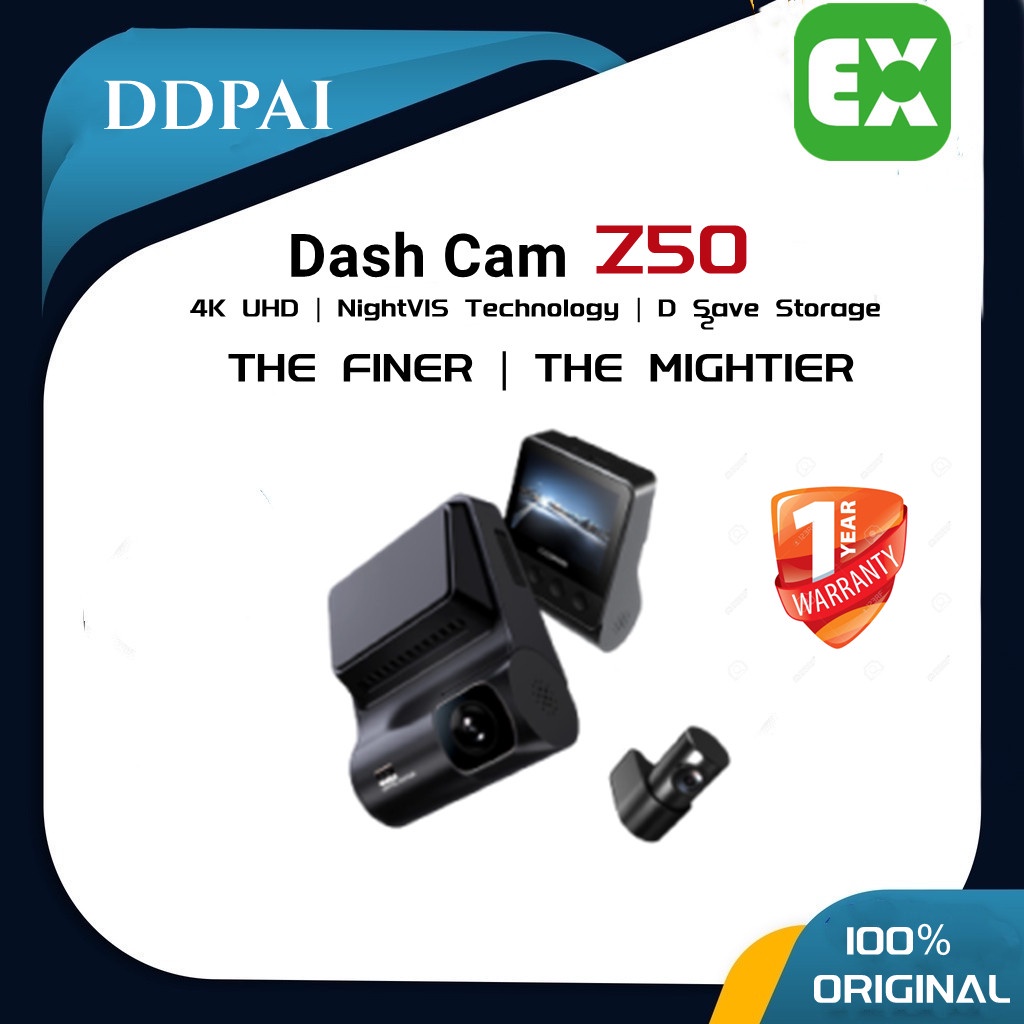 [DDPAI] Dash Cam Z50 4K 2160P UHD GPS Version Front Rear Dash Cam 24hrs Recording IPS Monitor 1 ...