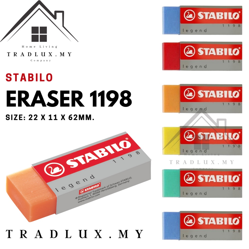Tradlux Stabilo Eraser Stabilo Colourful Eraser Legend (1198) | Shopee ...