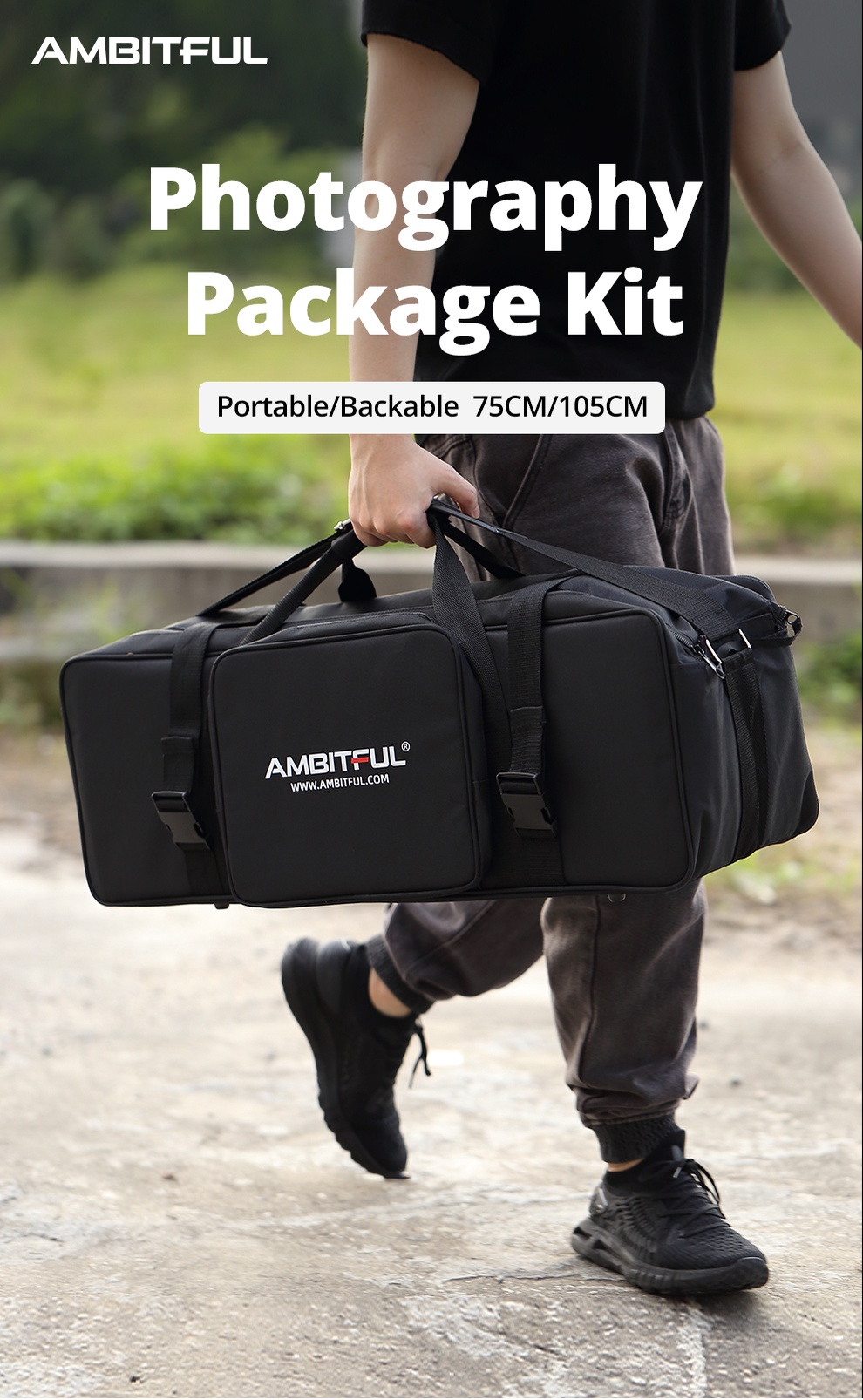 AMBITFUL Portable Carry Bag Studio Flash Light & Tripod Light Stand ...