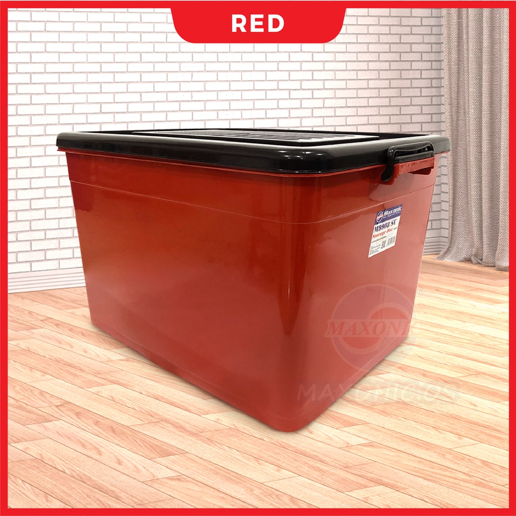 MAXONIC 105L MULTIPURPOSE STORAGE BOX WITH 6 WHEELS | HOME STORAGE ORGANISER | KOTAK SIMPANAN ...