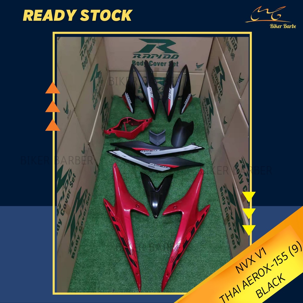 [READY STOCK] RAPIDO COVER SET NVX V1 THAILAND MATT BLACK BODY RED ...