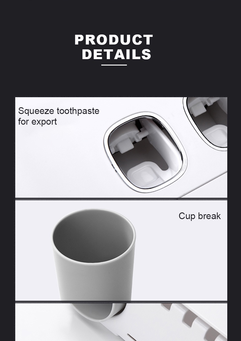 LODER ECOCO Toothbrush Holder Auto Squeezing Toothpaste Dispenser Wall ...