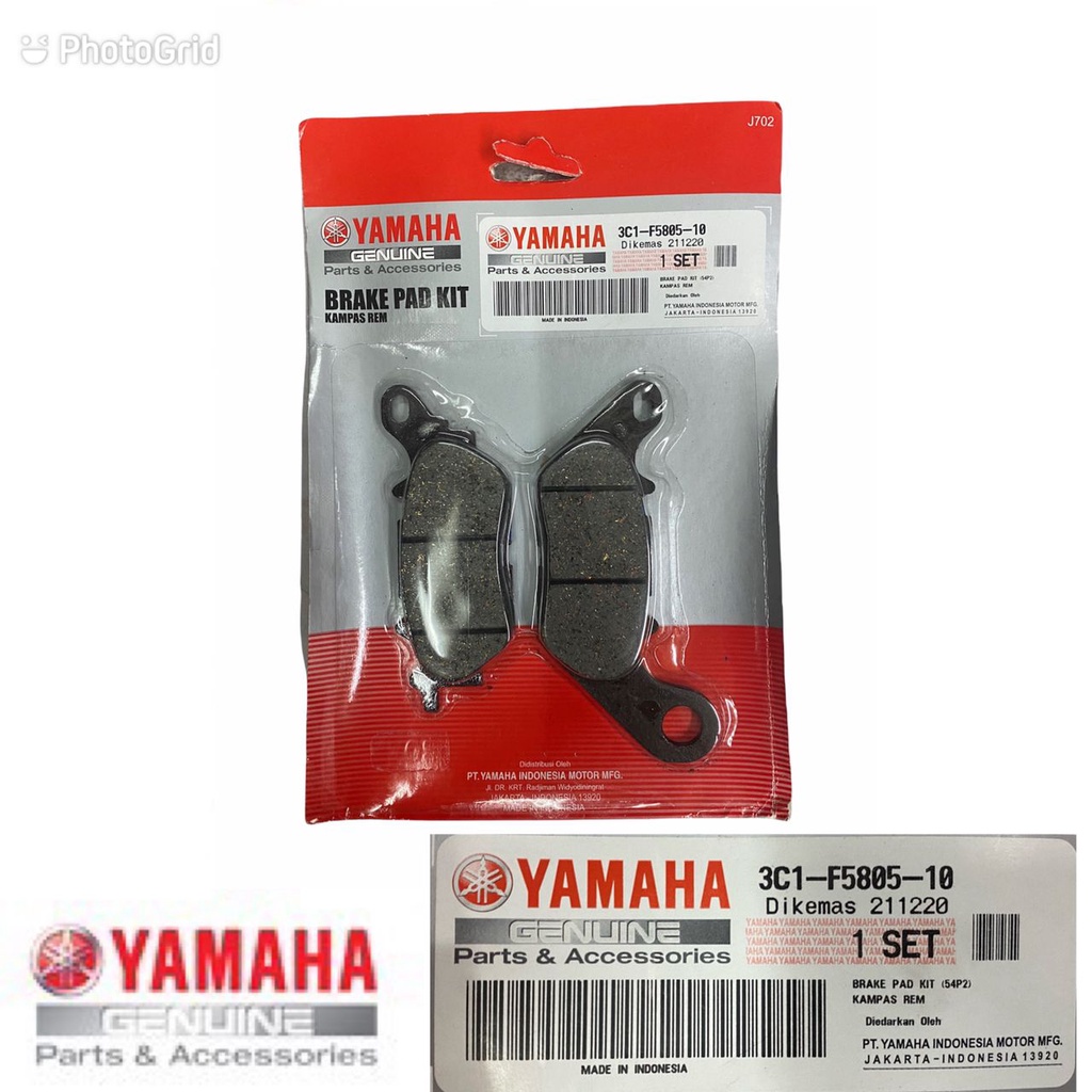 Original Yamaha Brake Pad Depan - LC135 / FZ150 / NVX- ( 3C1-F5805-10 ...