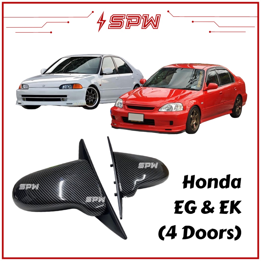 Honda Civic EG EH EK EJ Spoon Ganador Side Mirror Carbon Fiber Look (4 ...