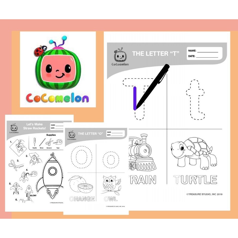 PDF Cocomelon Worksheets 57pages | Shopee Malaysia