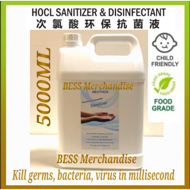 BESS Neuthox 5000ML Non Alchohol Hand & Multipurpose Sanitizer (Bottle ...