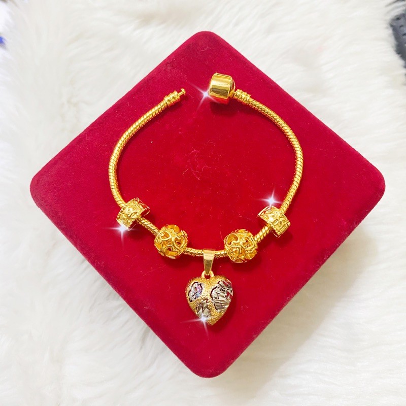 PANDORA FULL GOLD , MIX CHROME , 3 COLOUR SET CHARM , BEADS , STOPPER ...