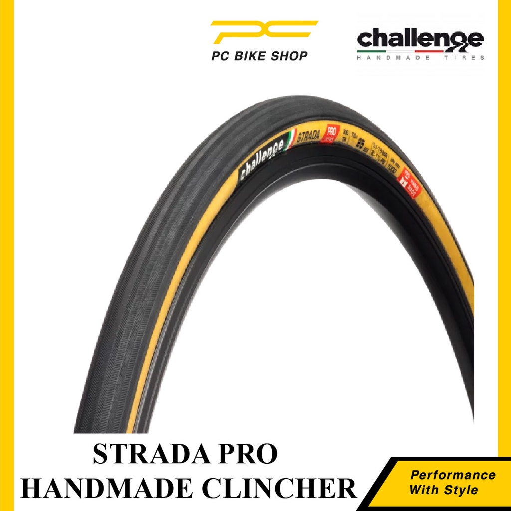 CHALLENGE STRADA PRO HANDMADE CLINCHER TAN WALL 27mm RB TIRE | Shopee ...
