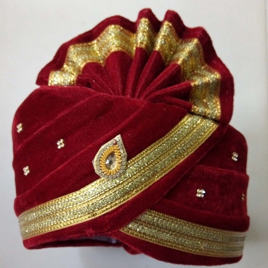 Thalapa / Embellished Art Velvet Turban ( Big Wedding Thalapa / Swamy ...