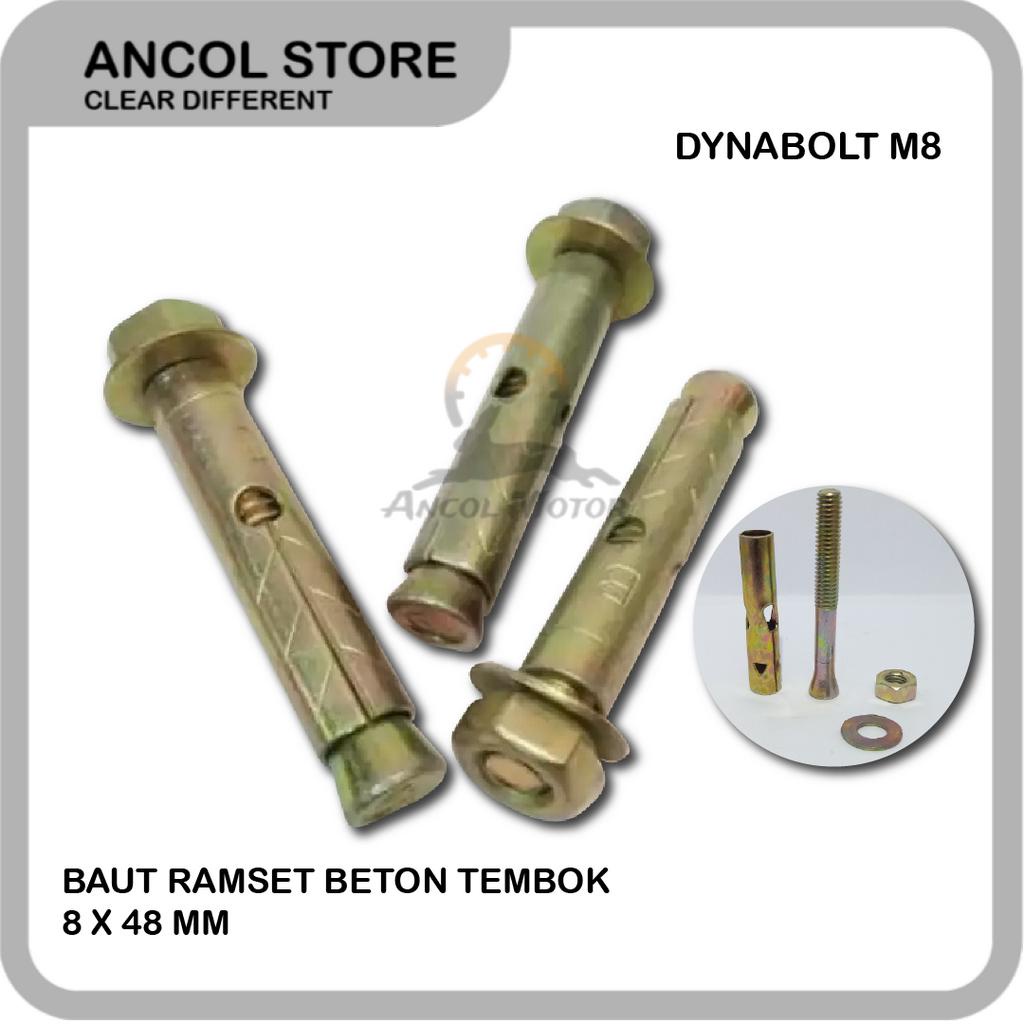 Dynabolt 8x48 Dinabol Concrete Wall Ramset Bolt Nut M8 48mm | Shopee ...