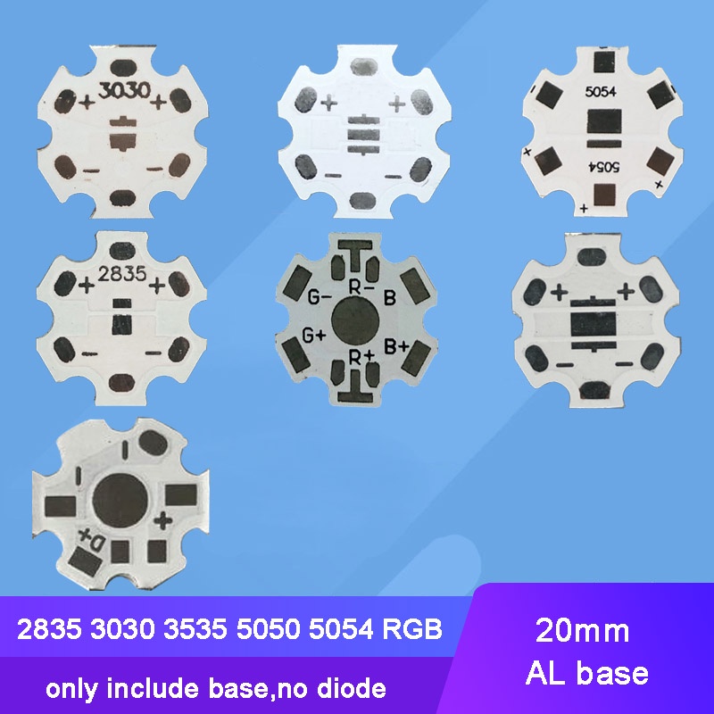 10pcs 50pcs LED PCB Board Substrate Heatsink 20mm Base Plate For LED ...