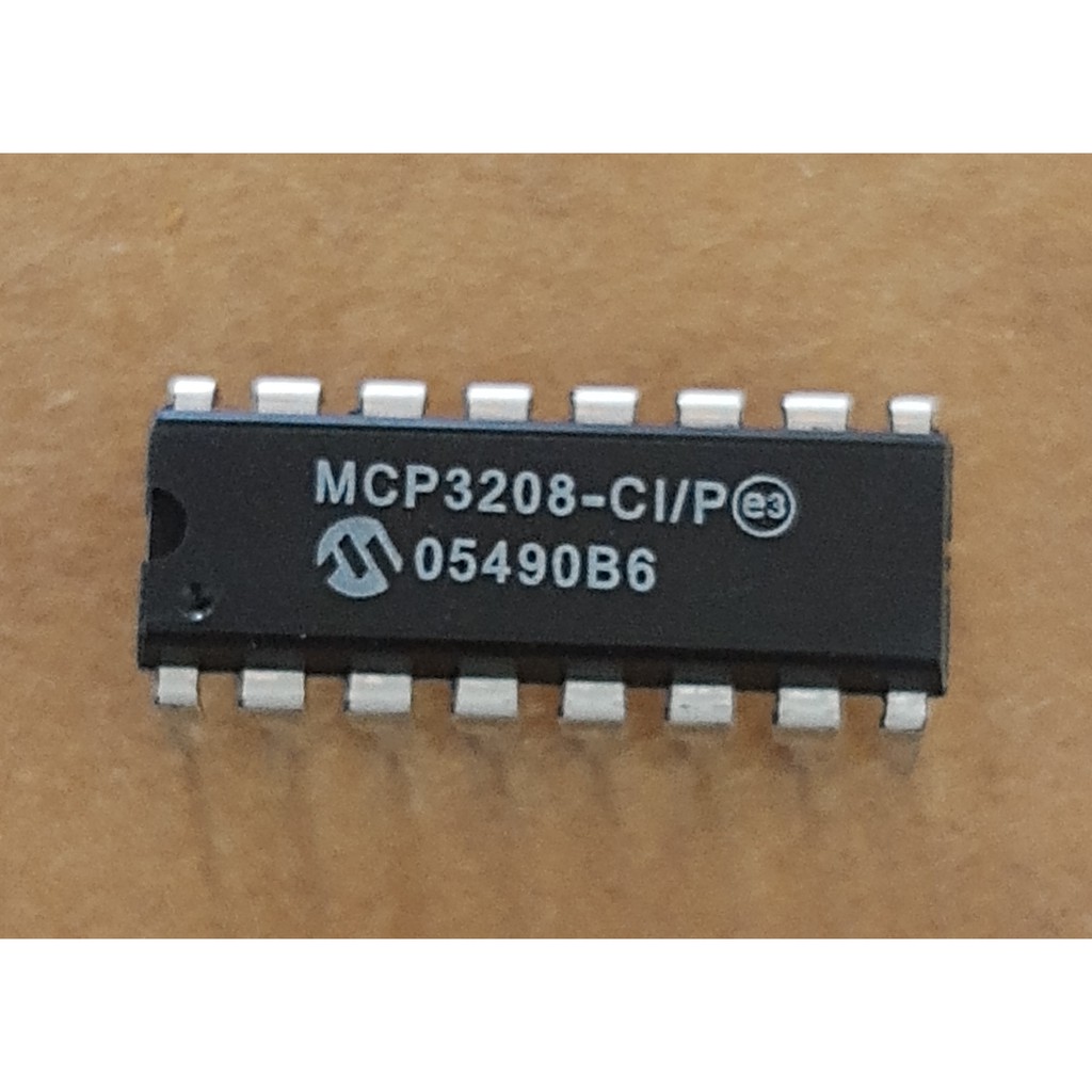 MCP3208-CI/P - Microchip AD Converter, 12 bit, 100 kSPS, Pseudo Differential, Single Ended ...