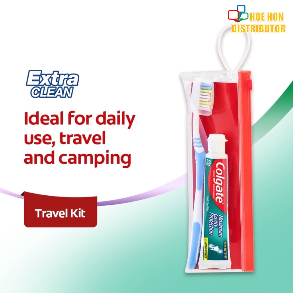 Colgate Oral Care Travel Kit 1 Set (Extra Clean Toothbrush + Fresh Cool ...