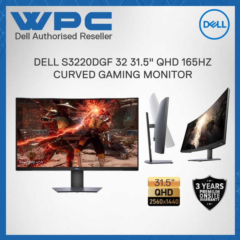 DELL S3220DGF 32 31.5" QHD 165Hz CURVED GAMING MONITOR - USB 3.0 ...