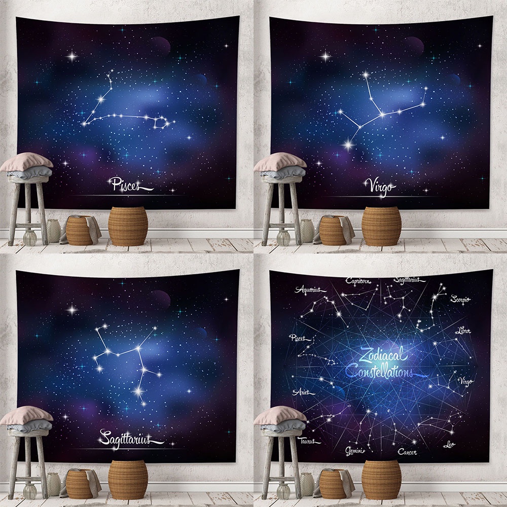 Aesthetic constellation starry sky tapestry background cloth home ...