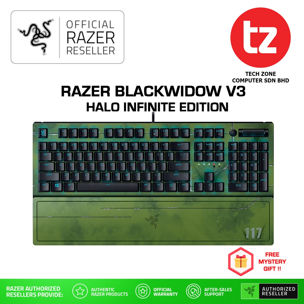 Razer BlackWidow V3 Halo Infinite Mechanical Gaming Keyboard (Green ...