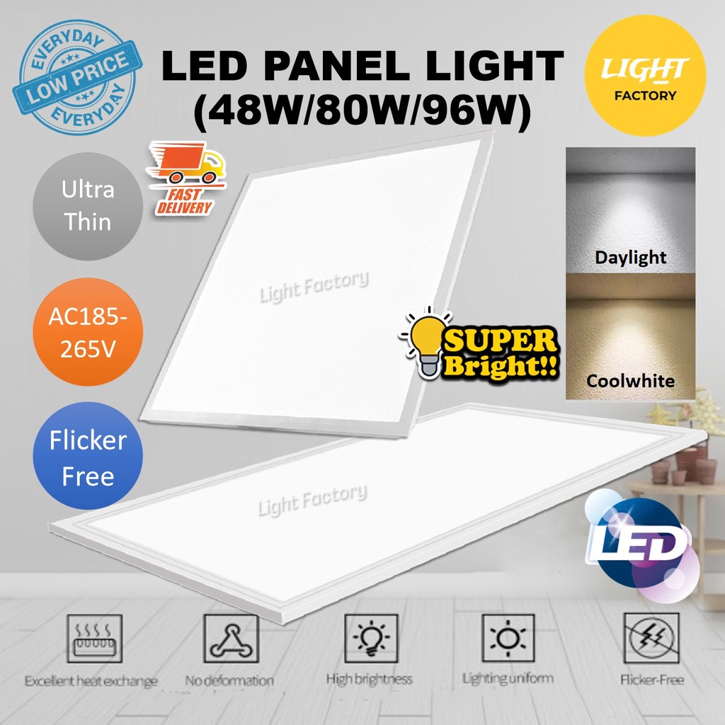 LED Backlit Panel Light 48W 80W 96W Office Lighting 2x2ft 2x4feet Panel ...