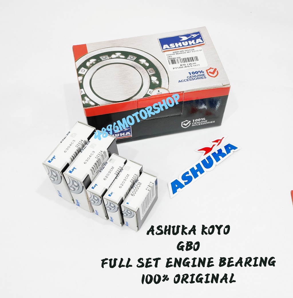100% ORIGINAL ASHUKA KOYO SKF C3 ENGINE BEARING SET HONDA EX5 DREAM ...