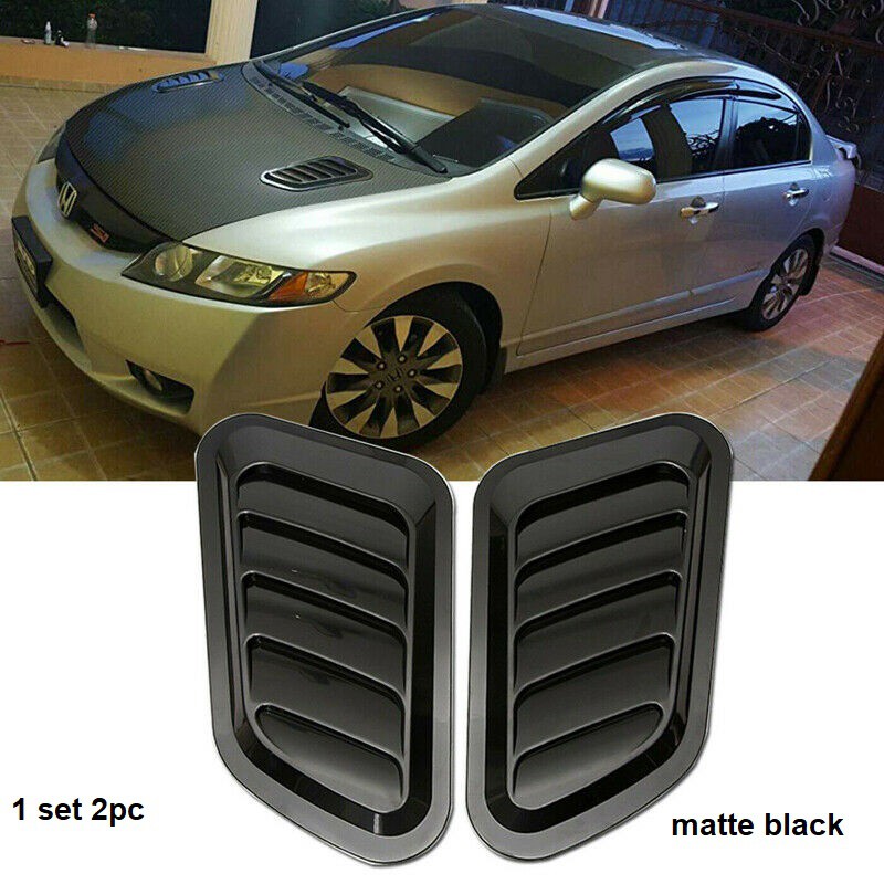 2pcs Car Hood Scoop Vent Cover Boot Bonnet Fender Air Intake Flow ...