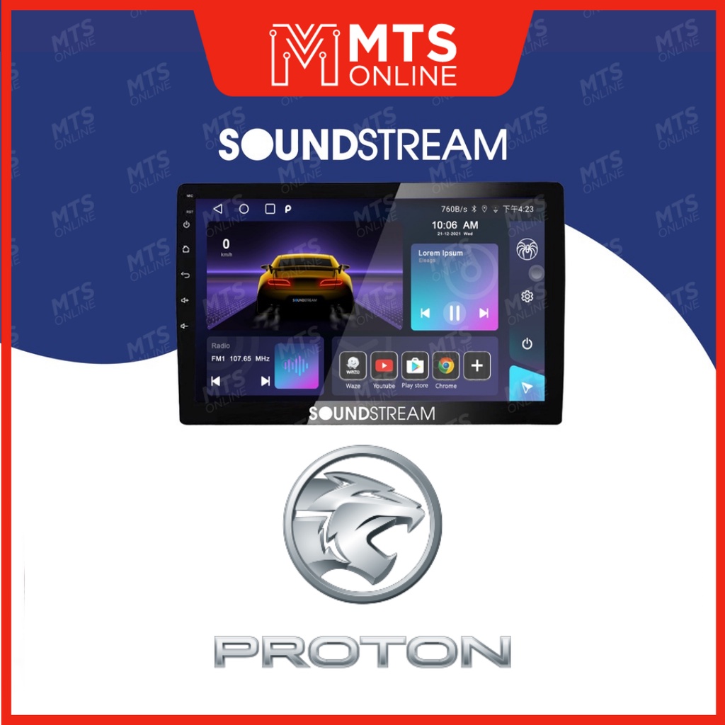 SOUNDSTREAM 9'/10' QLED (4+64GB/6+128GB) Car Player FOR PROTON - CYBER 360 Cam Supported, DSP ...