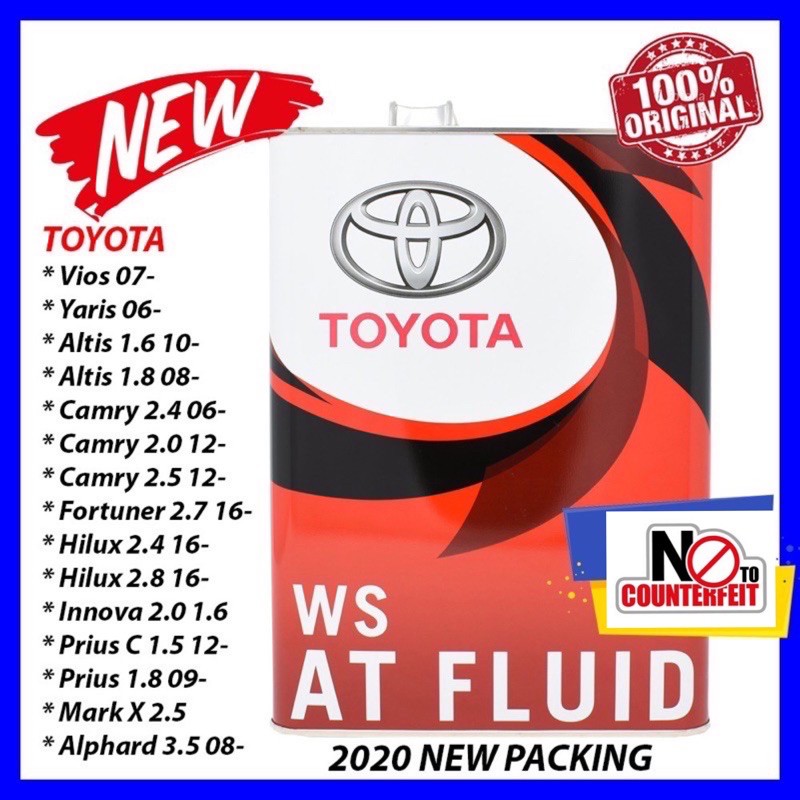08886-02305 Toyota WS ATF Gear Oil (4 liter) For Toyota , Honda , Kia ...