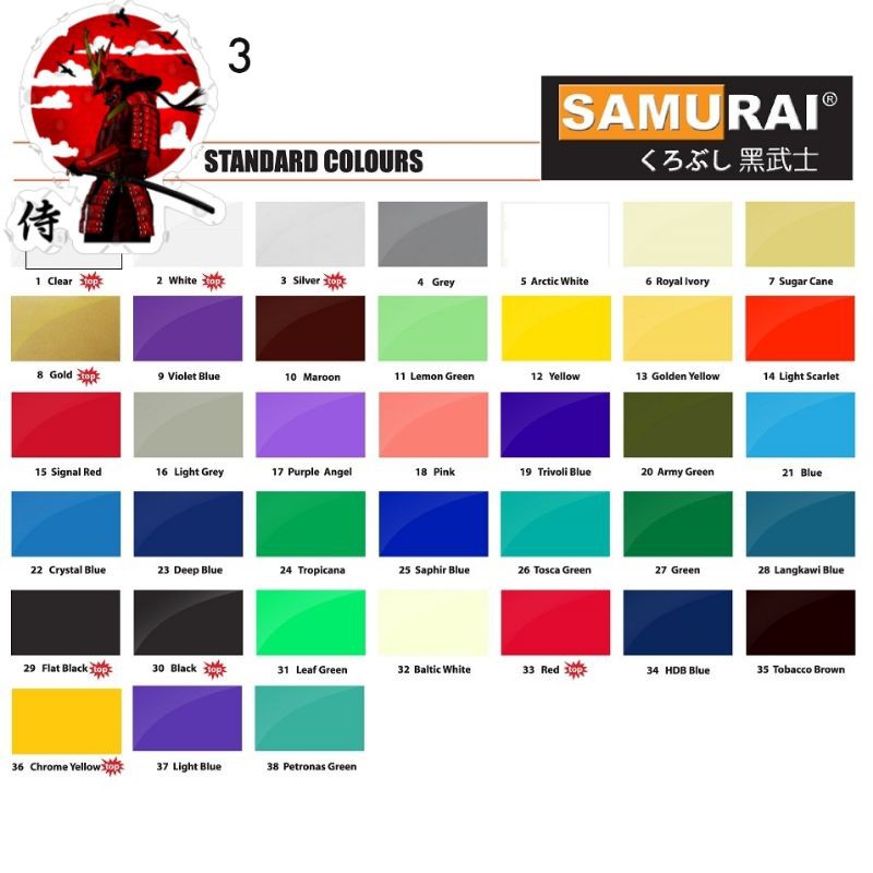 Samurai Spray Standard Colours | Shopee Malaysia