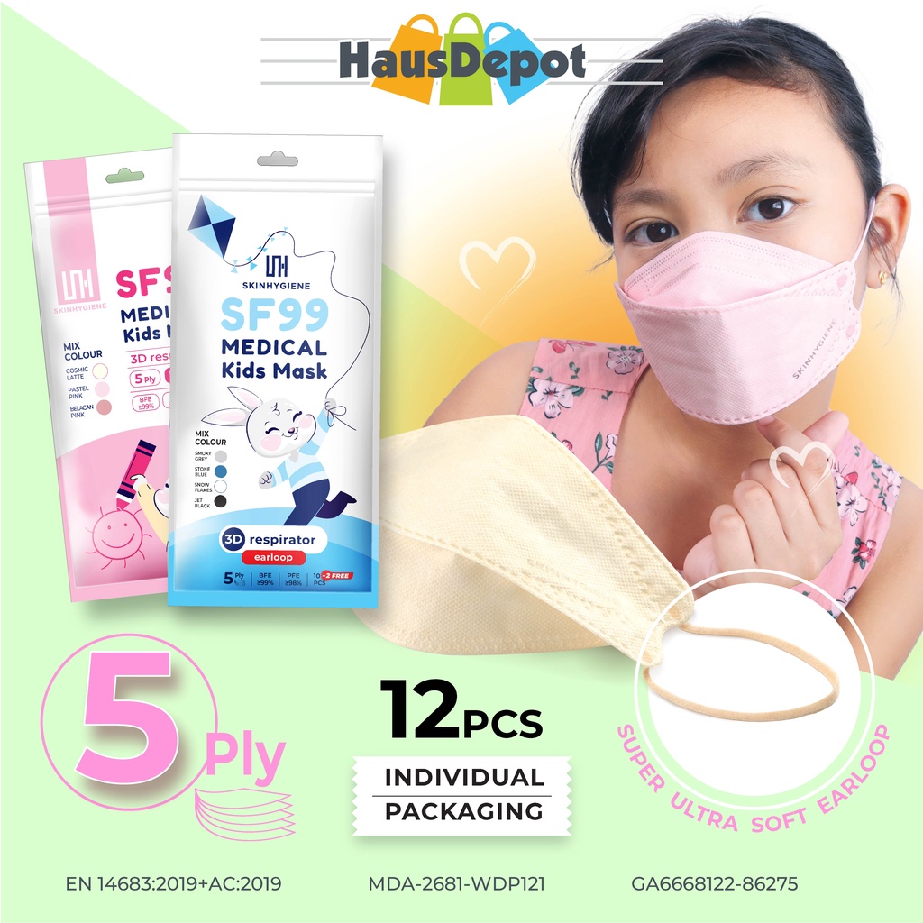 SF99 Medical Mask | 5ply Kids Face Mask 12pcs Mix Color Bag| New ...