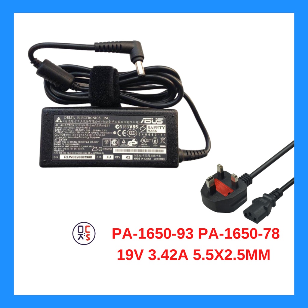 Power Adapter Charger / Pengecas Laptop Asus PA-1650-93 PA-1650-78 ADP ...