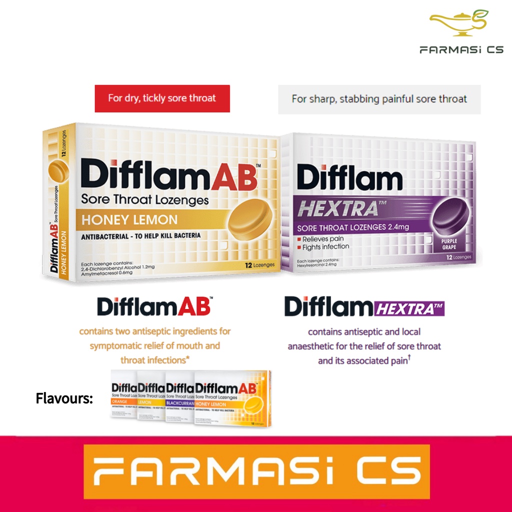 PROMO Difflam AB Sore Throat 12 Lozenges ( DifflamAB Sorethroat ...