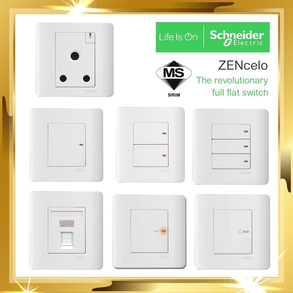Zencelo Switch 1 Gang 2 Gang 3 Gang Switch Socket | Shopee Malaysia