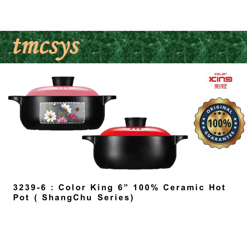 Color King 6" 100% Ceramic Hot Pot - 3239-6 (Red/Pink) | Shopee Malaysia