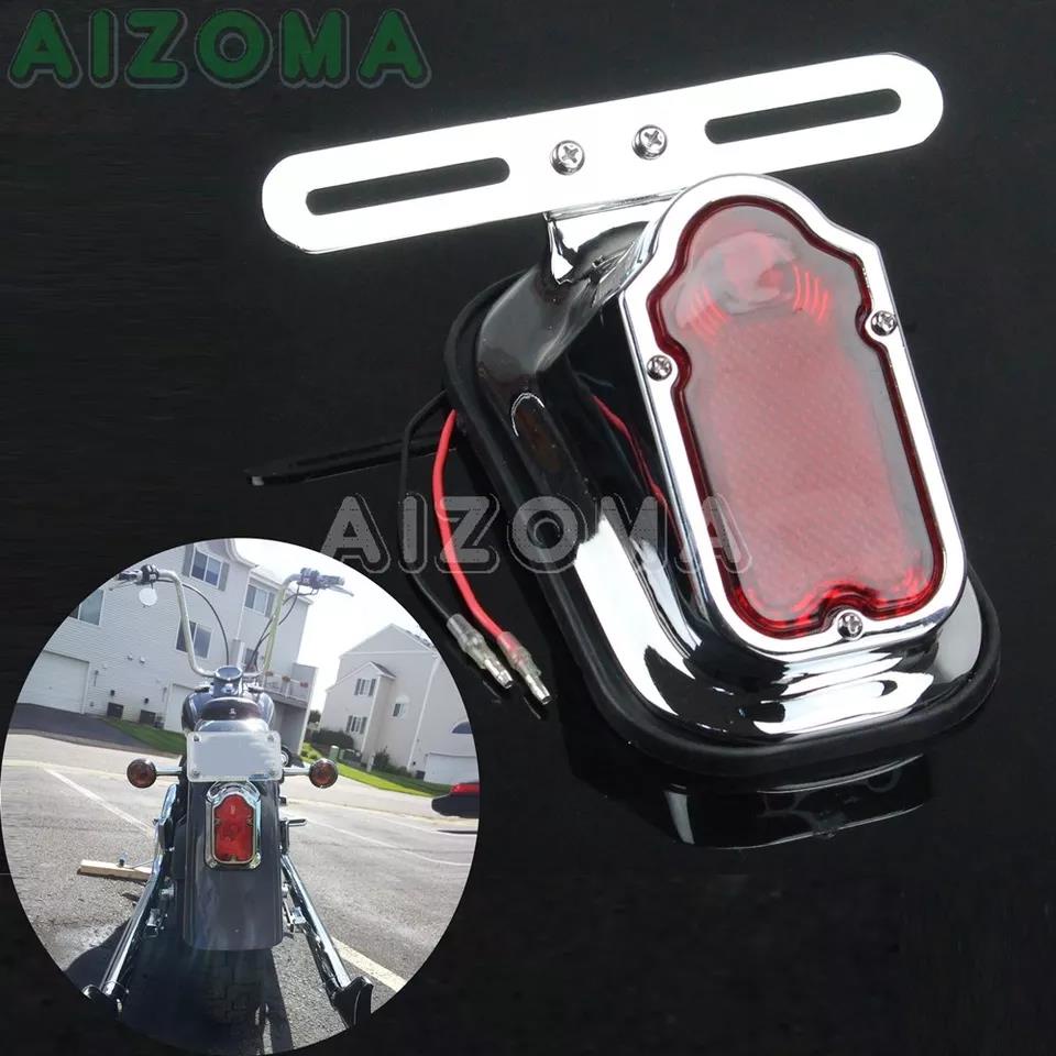 Motorcycle Red Tombstone Brake Tail Light For Harley Chopper Cafe Racer ...