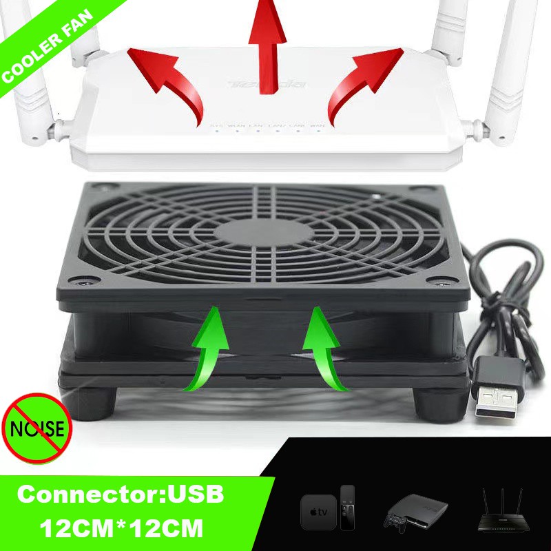 Router Cooling Fan 12cm USB 5V For TVbox/Modem/Router Wireless | Shopee ...
