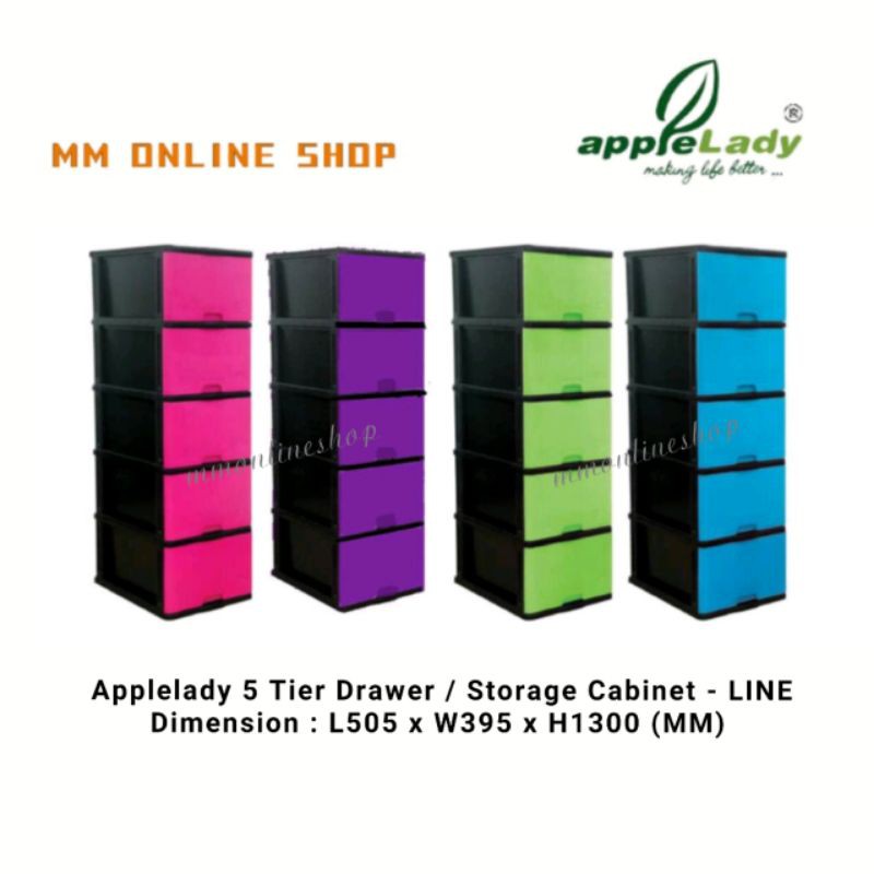 Applelady 5 Tier Drawer / Storage Cabinet - LINE | Shopee Malaysia