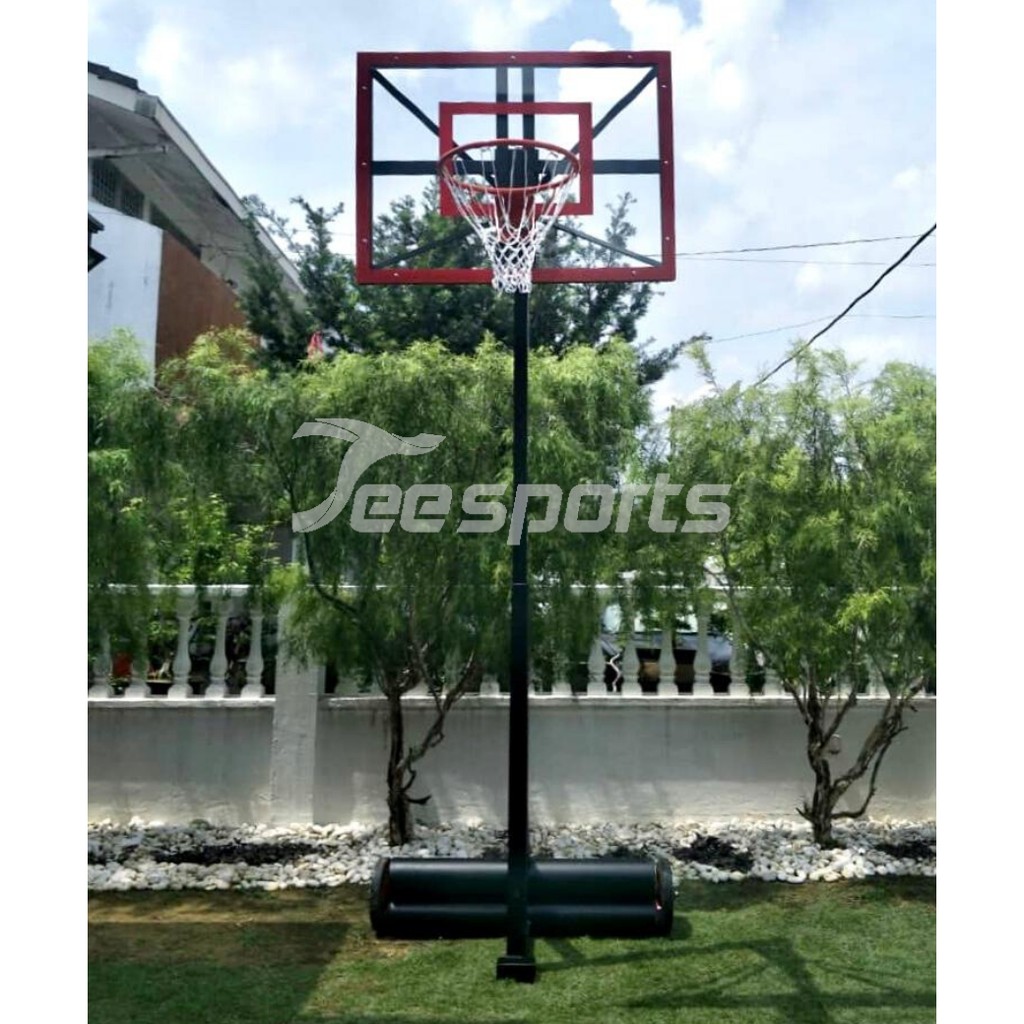 Basketball Post With 3' x 4' Acrylic Board, Adjustable 8' to 10 ...