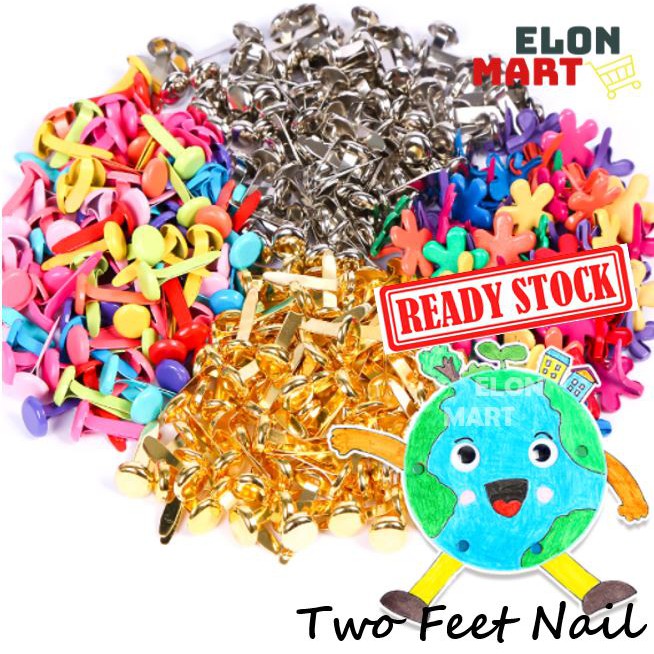 Two Feet Nail / Two Leg Pin Paper Fastener DIY Craft Scrapbooking Card ...