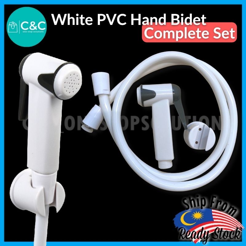 C&C PVC Hand Bidet Set PVC Spray Hand Bidet Flexible Hose and Wall ...