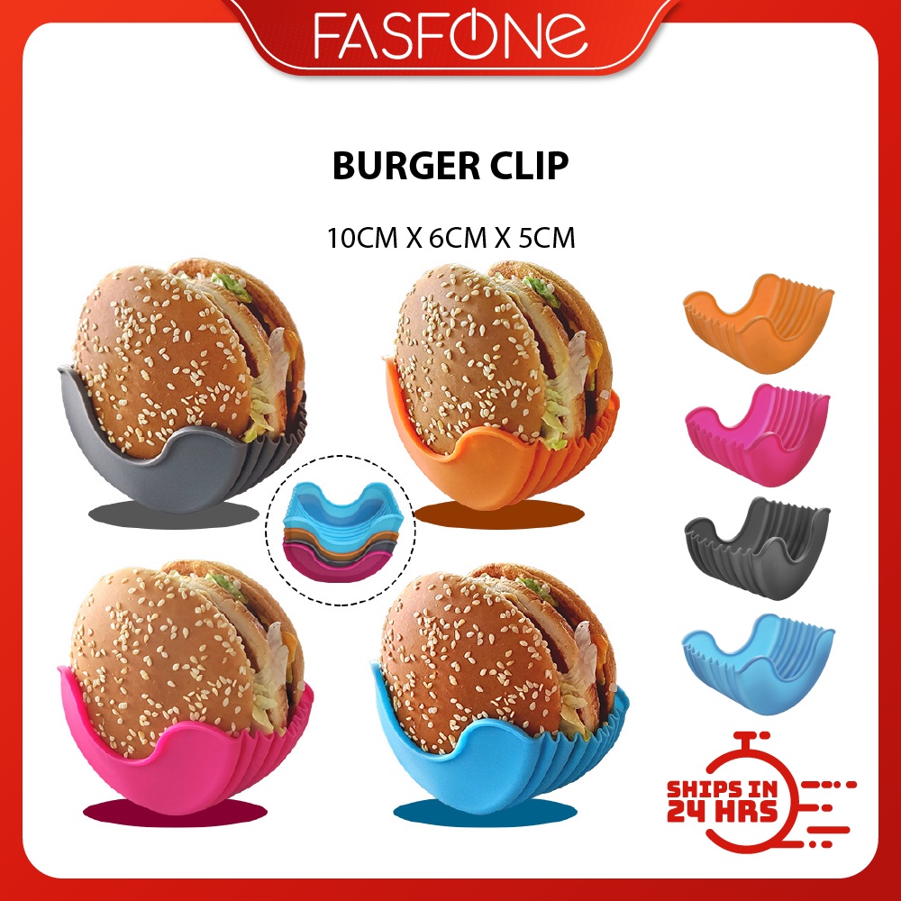 Silicone Burger Handle Clipper Hamburger Clip Children Eating Helper ...