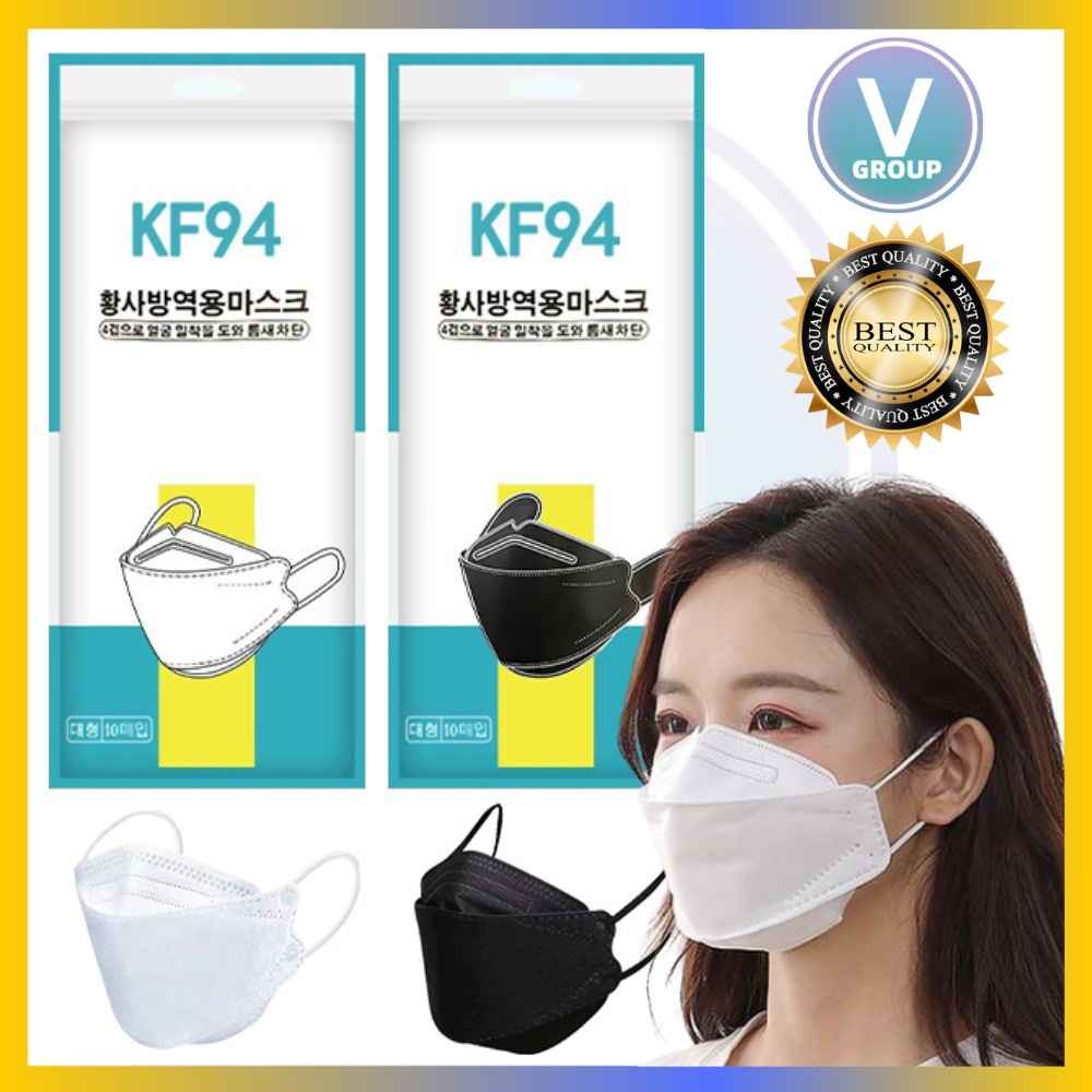 V Group KF94 Korea Style 4 Ply Protection 3D Disposable Face Mask Adults Ready Stock | Shopee ...