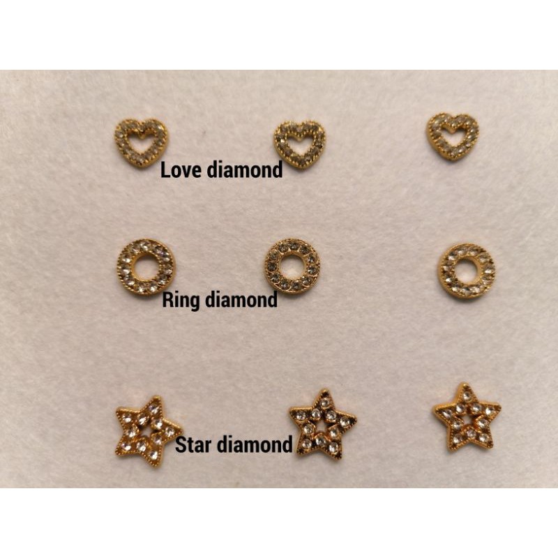 UPDATE STOCK!! IRON ON METAL JENIS DIAMOND LOVE, STAR DAN RING | Shopee ...