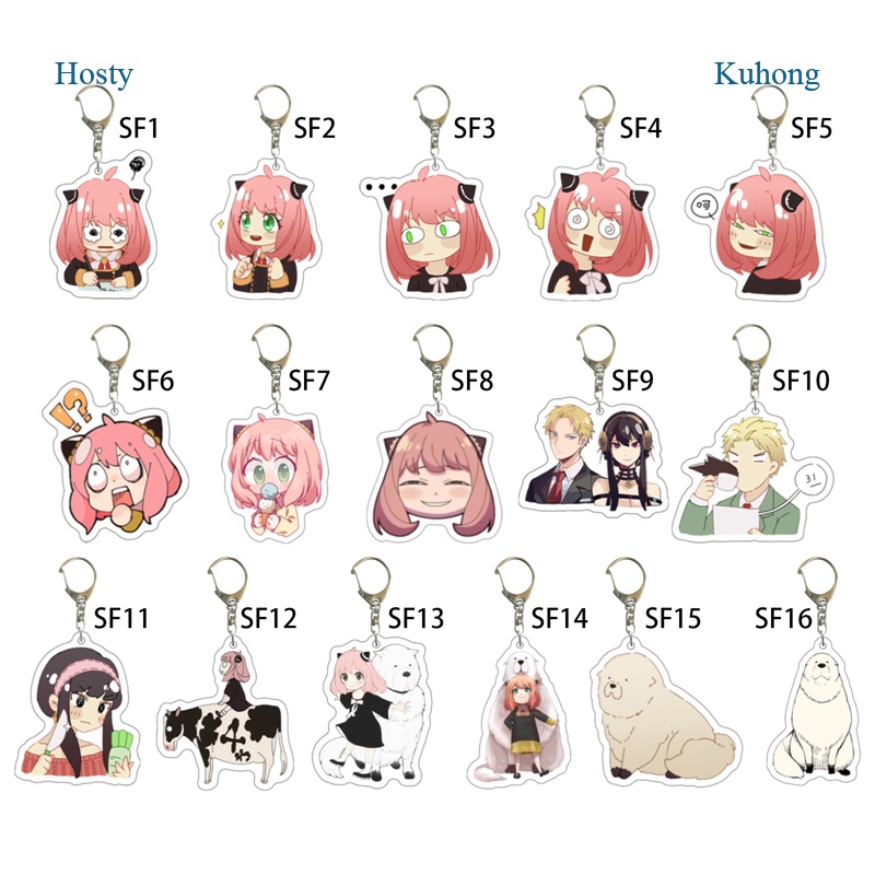 Hosty Anime SPY X FAMILY Key Chain Acrylic Cartoon Loyor Anya Yor ...