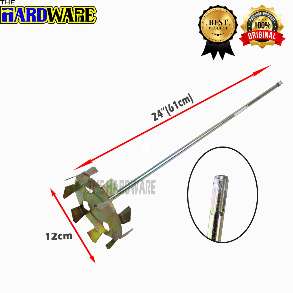 24" ASUMA Heavy Duty SDS Putty & Paint Mixer/Cement Mixer Hex Shank ...